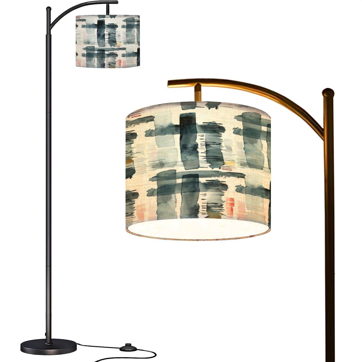 Arc Floor Lamps Abstract nordic print geometric shapes white Watercolor ...