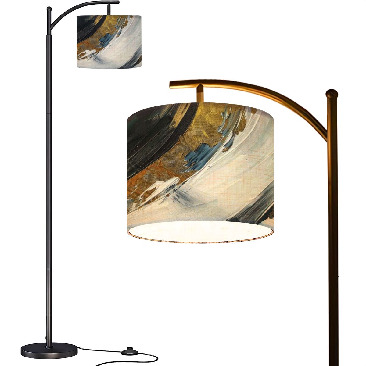 Arc Floor Lamps Abstract oil texture Paint canvas Contemporary art ...
