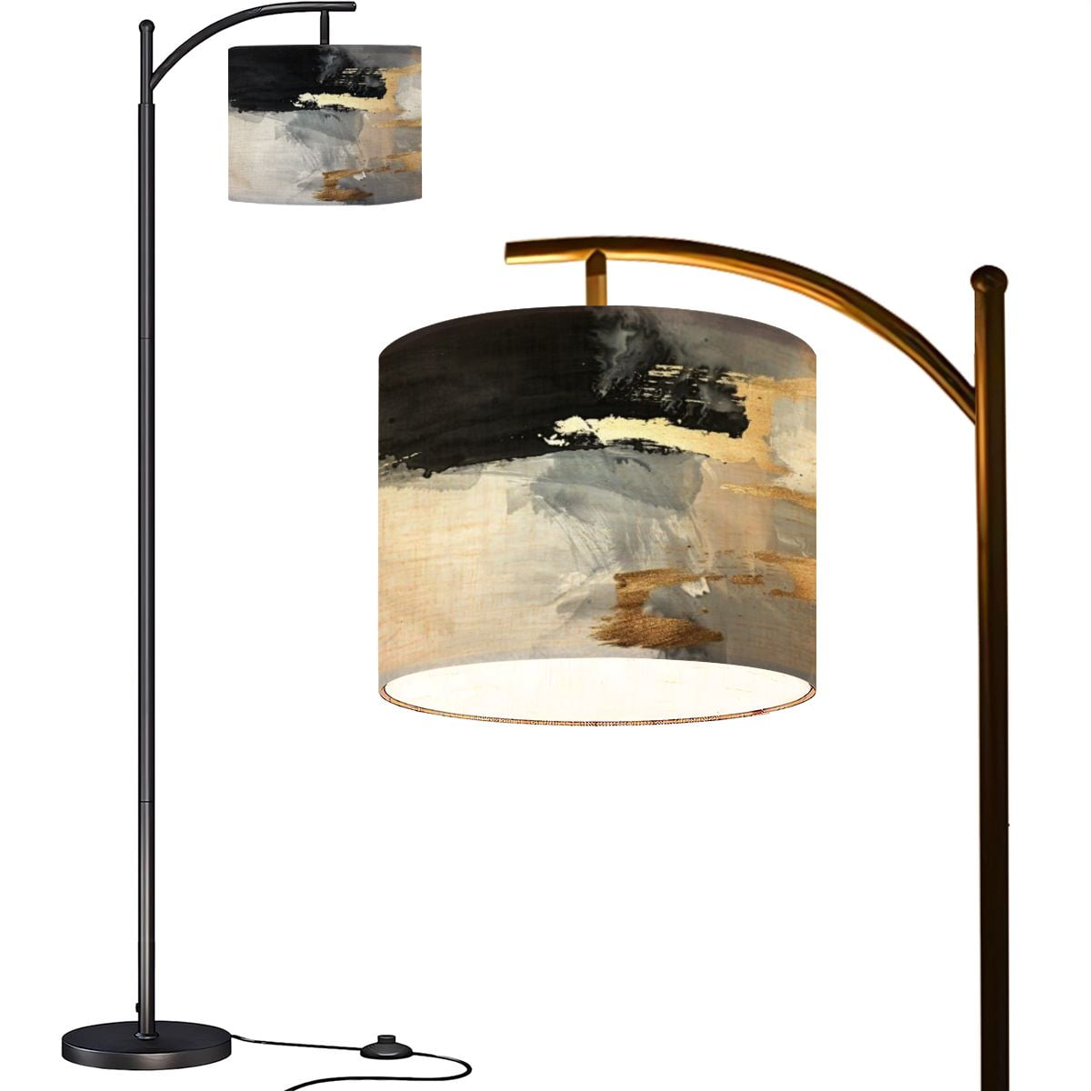 Arc Floor Lamps Abstract oil texture Paint canvas Contemporary art ...