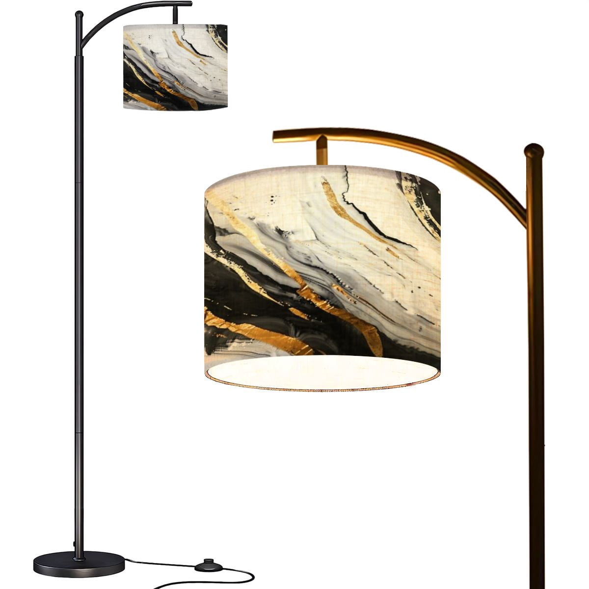 Arc Floor Lamps Abstract oil texture Paint canvas Contemporary art ...