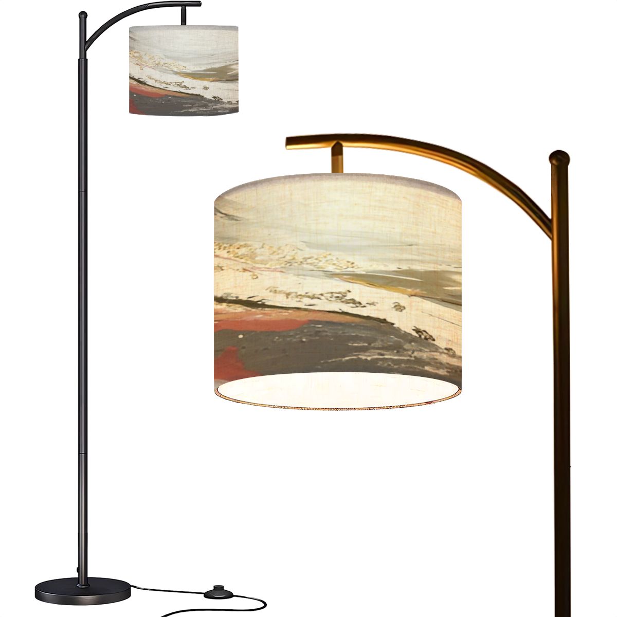 Arc Floor Lamps Abstract oil texture Abstract art gold backdrop Luxury ...