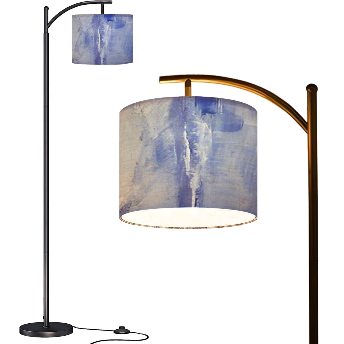 Arc Floor Lamps Abstract pastel pink purple yellow textured Brush ...