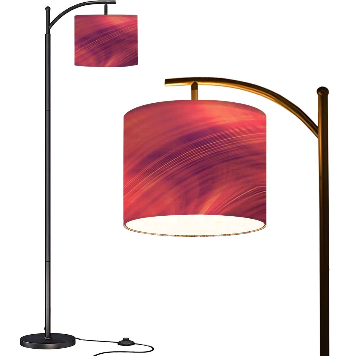 Arc Floor Lamps Abstract pink swirling pattern Dynamic composition ...