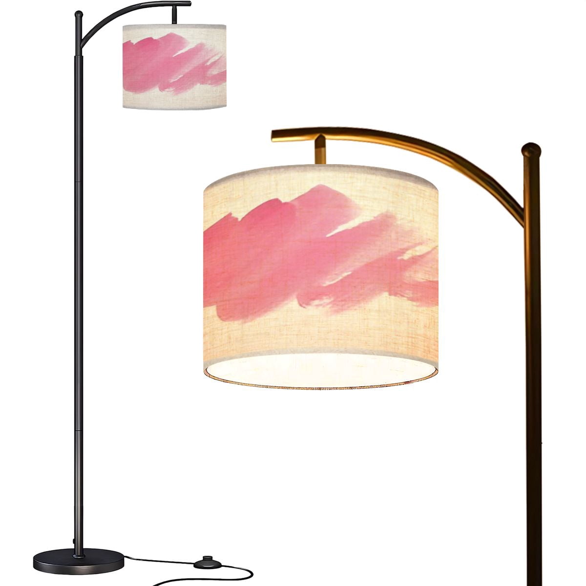 Arc Floor Lamps Abstract pink watercolor brush strokes hand Watercolor ...