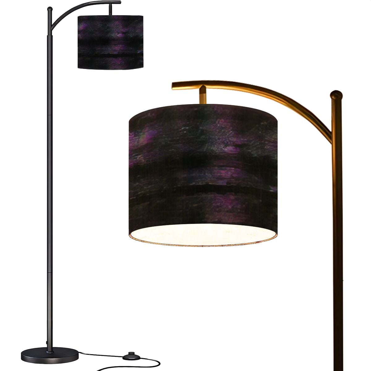 Arc Floor Lamps Abstract purple neon colorful glitch interlaced ...