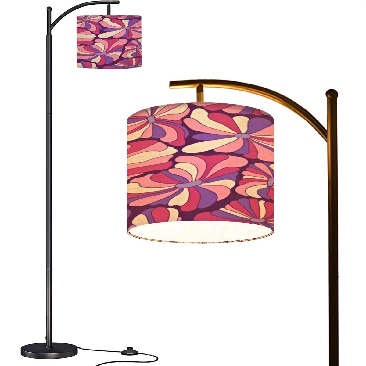 Arc Floor Lamps Abstract retro 70s Psychedelic colorful seamless ...