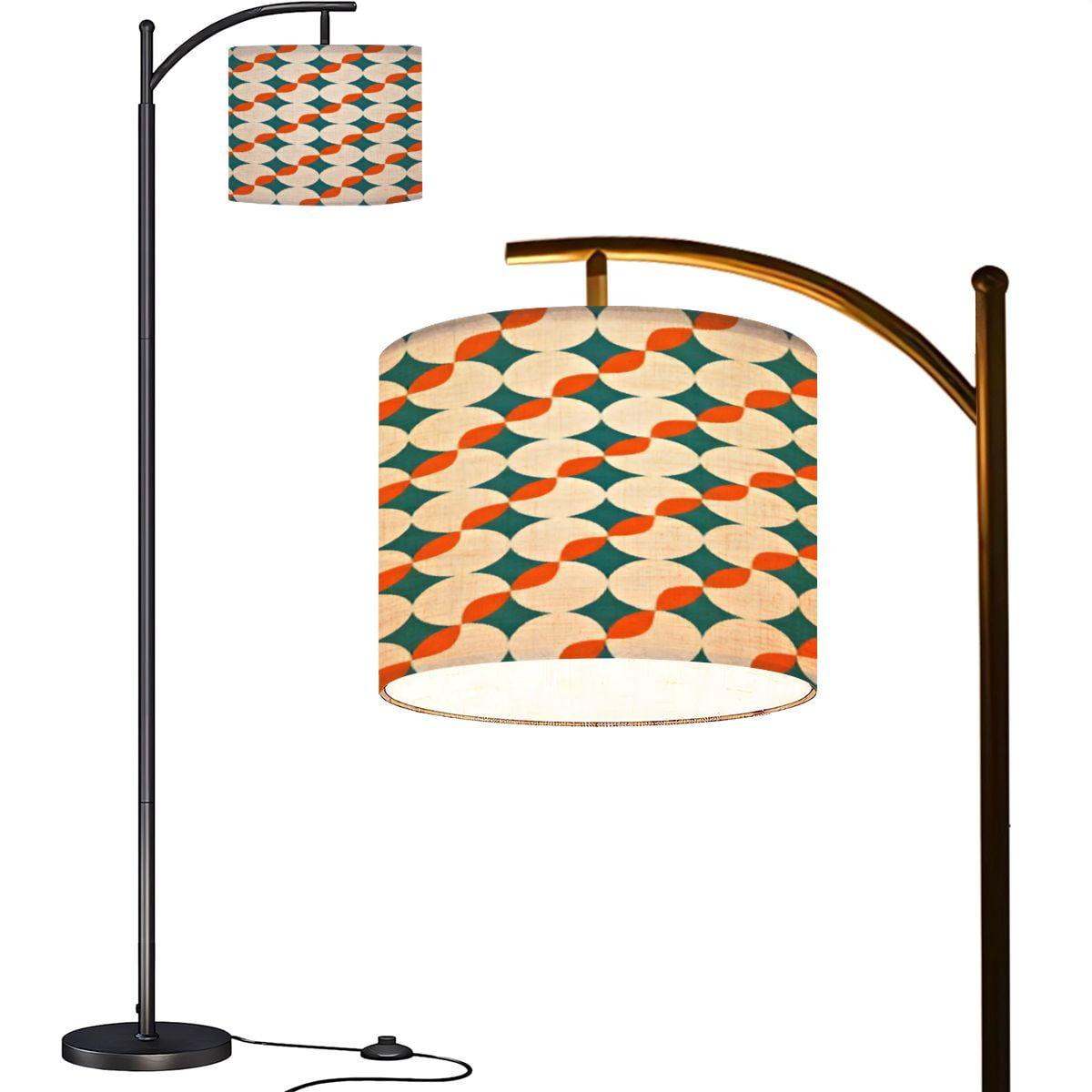 Arc Floor Lamps Abstract seamless pattern Modern LED Adjustable ...