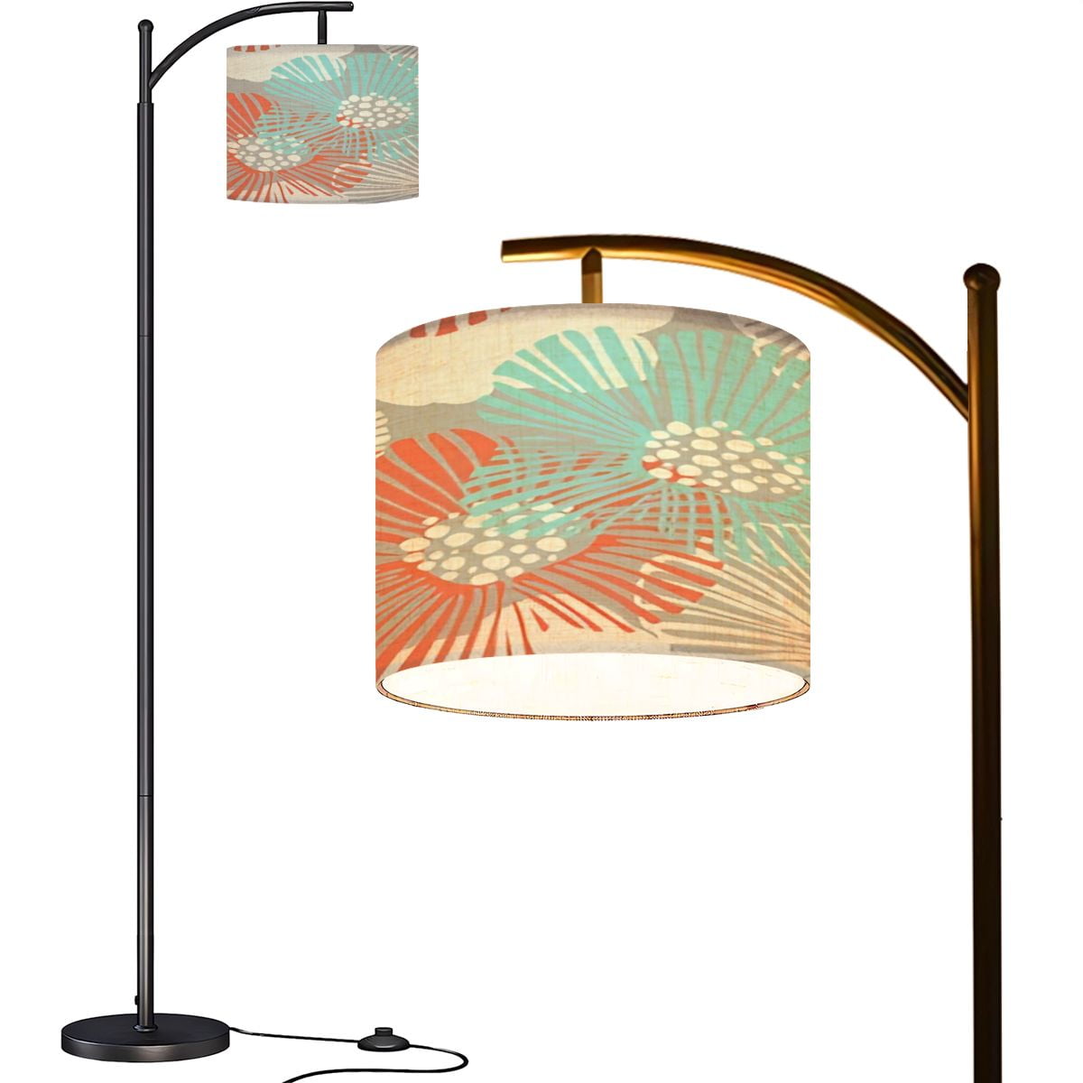 Arc Floor Lamps Abstract simple flowers print Bold daisy flowers dotted ...