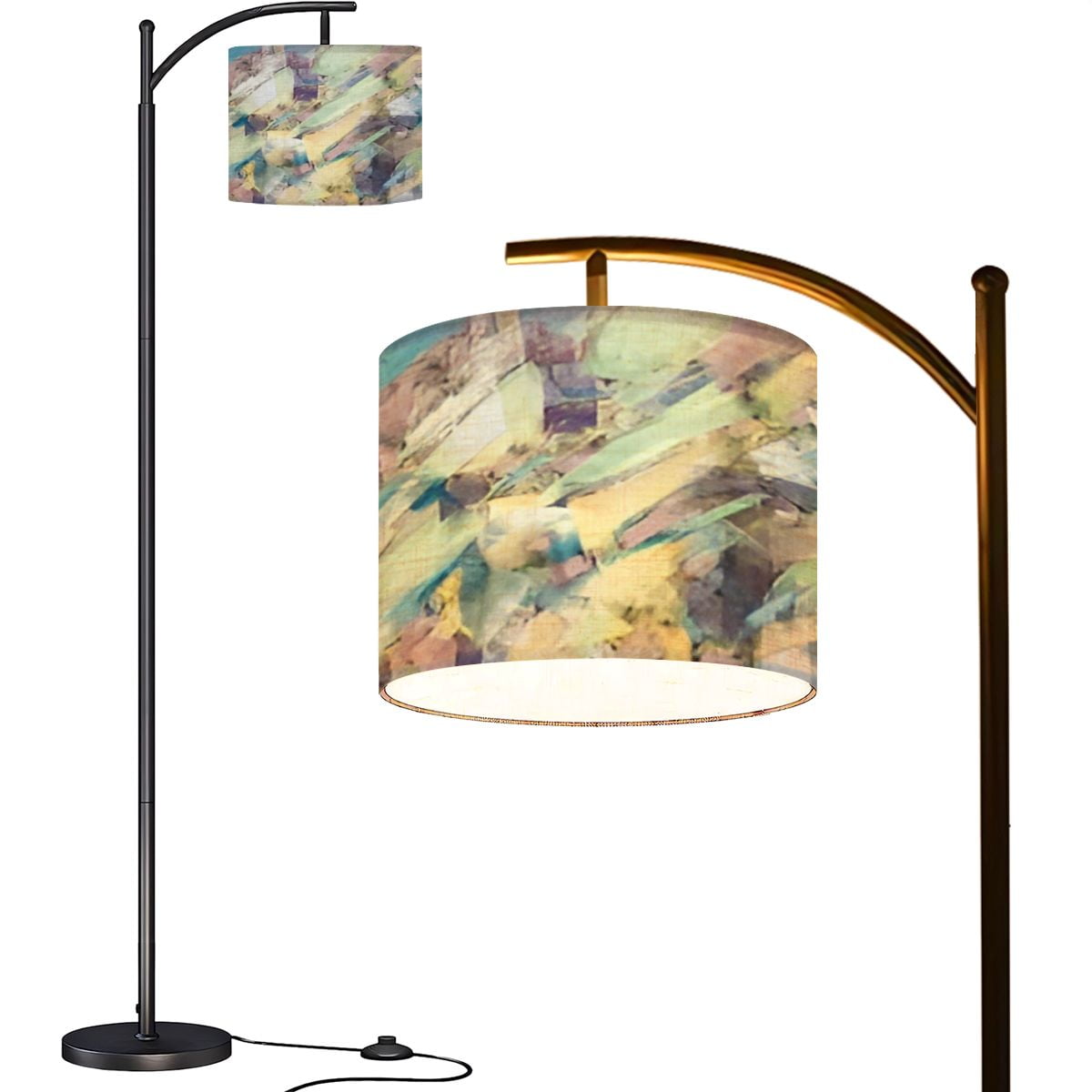 Arc Floor Lamps Abstract textured paint strokes oil canvas Bright ...