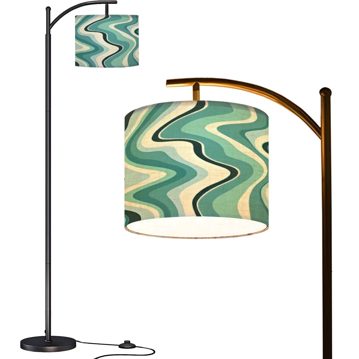 Arc Floor Lamps Abstract weaves seamless pattern 60 s 70 s style hippie ...