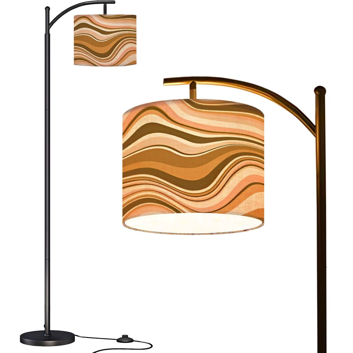 Arc Floor Lamps Abstract weaves seamless pattern 60 s 70 s style hippie ...