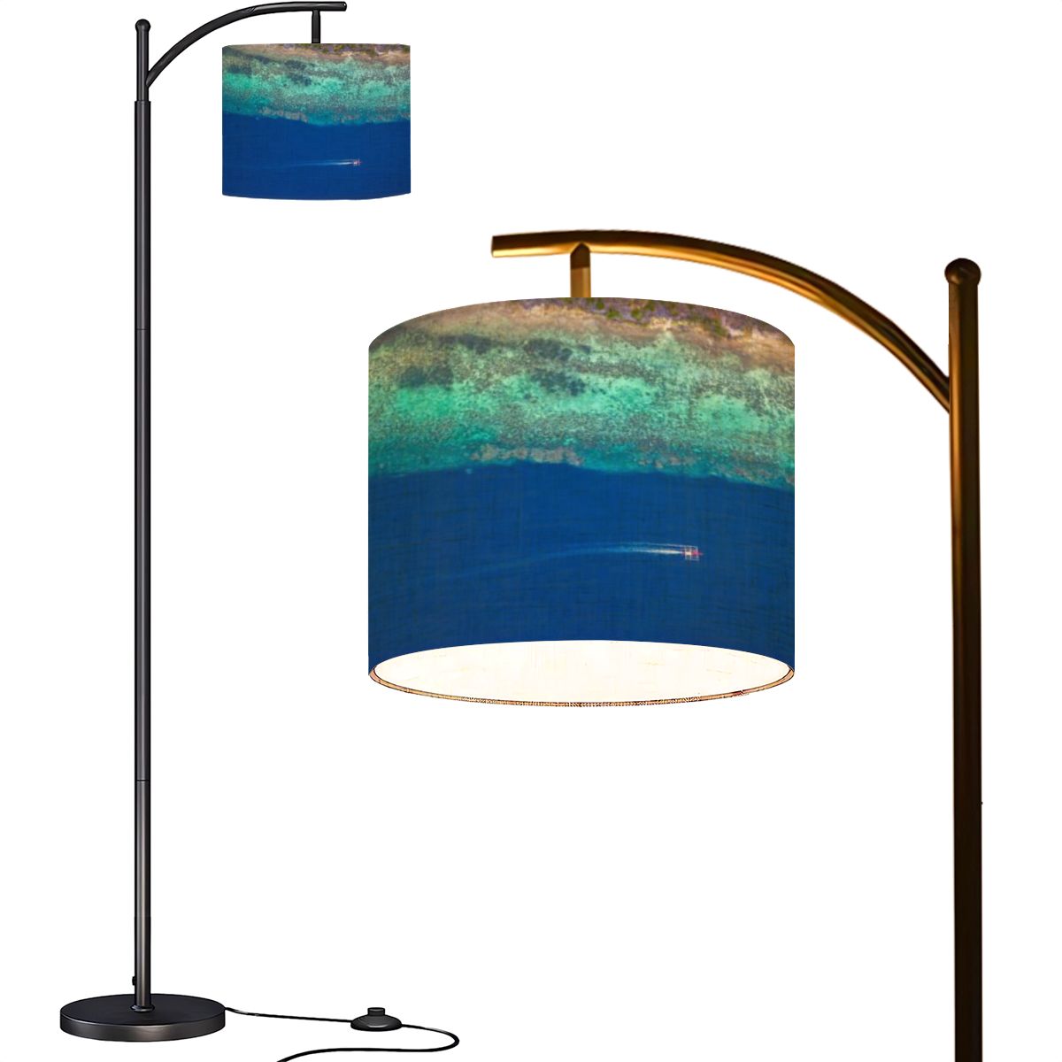 Arc Floor Lamps Aerial view Filipino boats top Modern LED Adjustable ...
