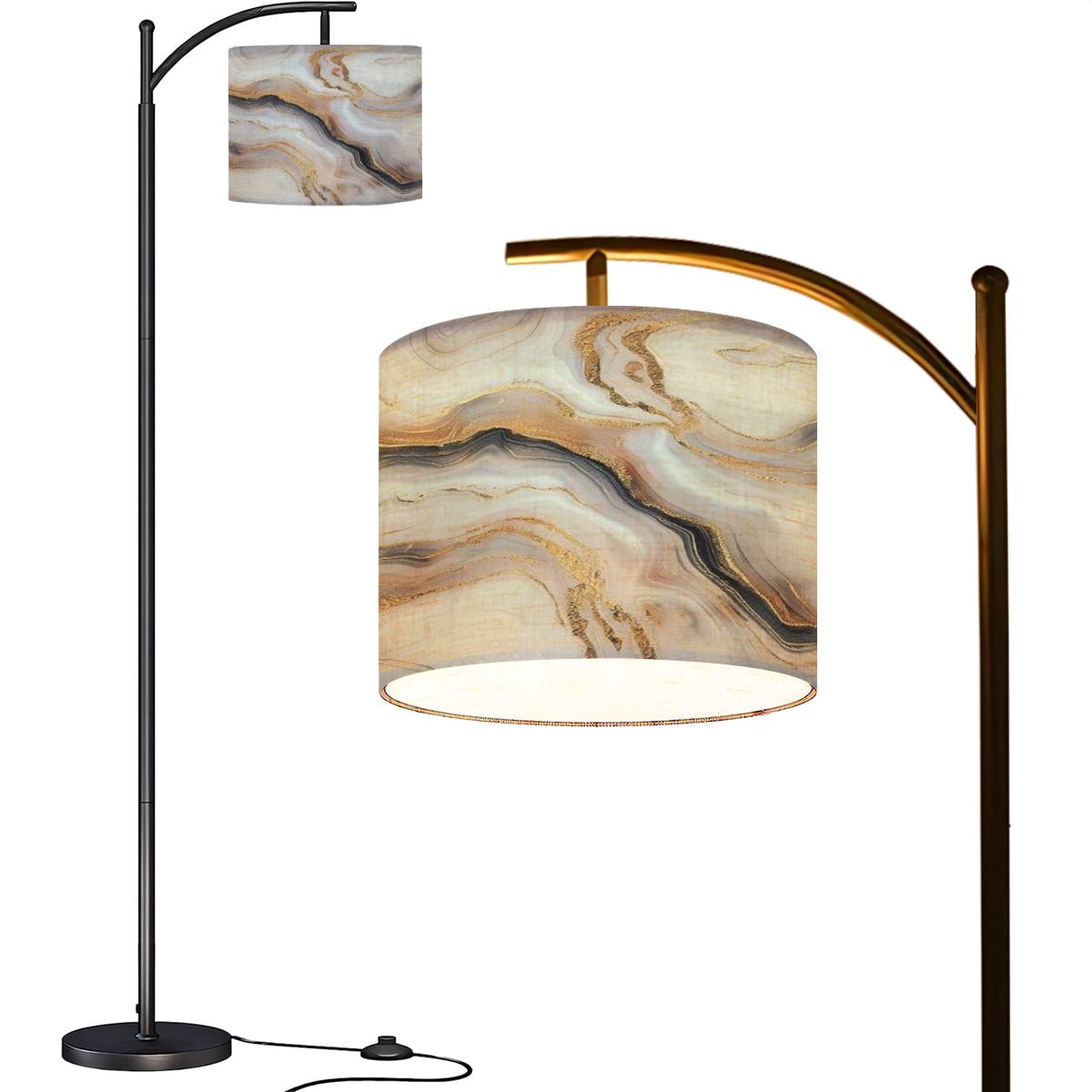 Arc Floor Lamps Agate abstract gold wave dust texture Modern LED ...
