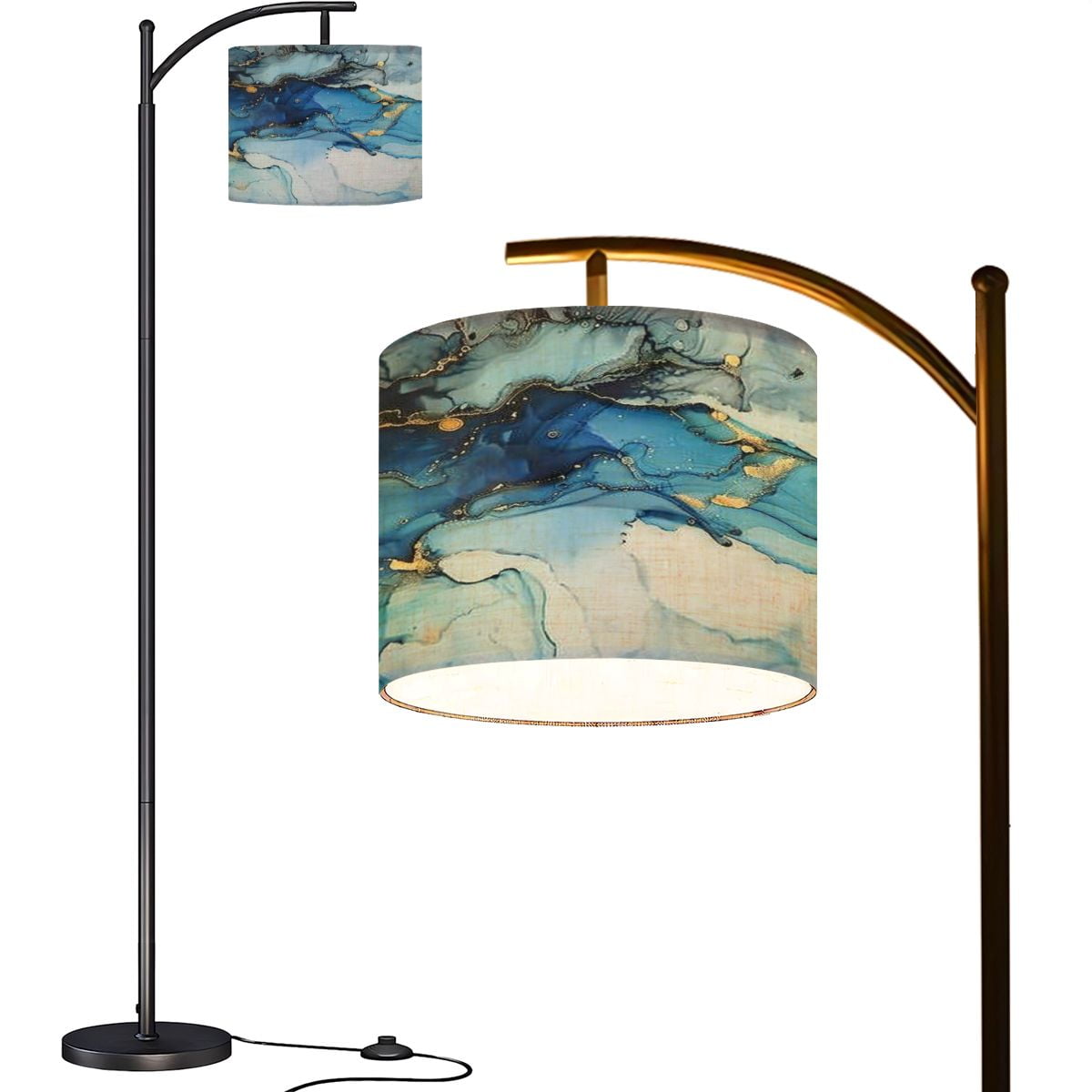 Arc Floor Lamps Alcohol Abstract Indigo White Gold Stains Stains Water ...