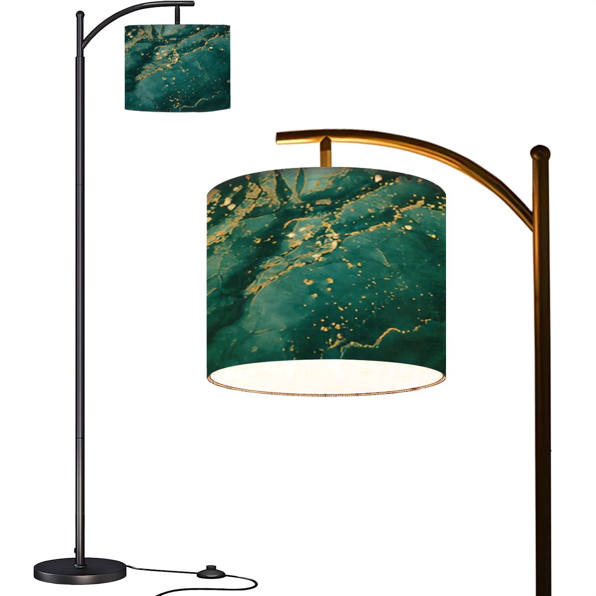 Arc Floor Lamps Alcohol Ink Art Lime Aquamarine Gouache Print Water ...
