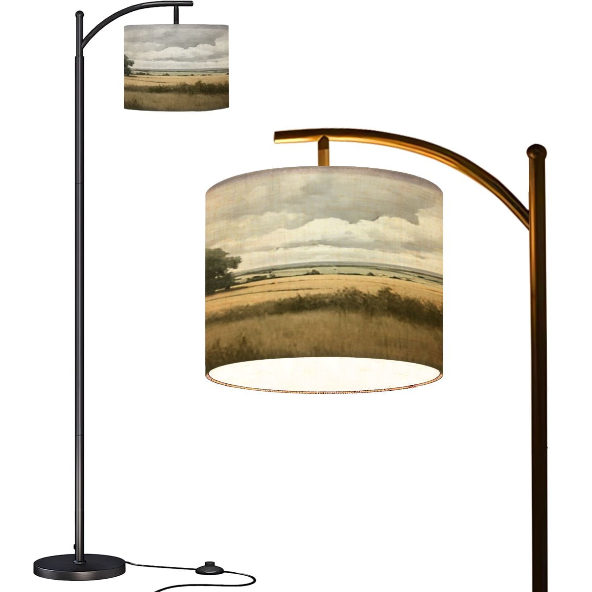 Arc Floor Lamps An oil traditional English countryside view farm fields ...
