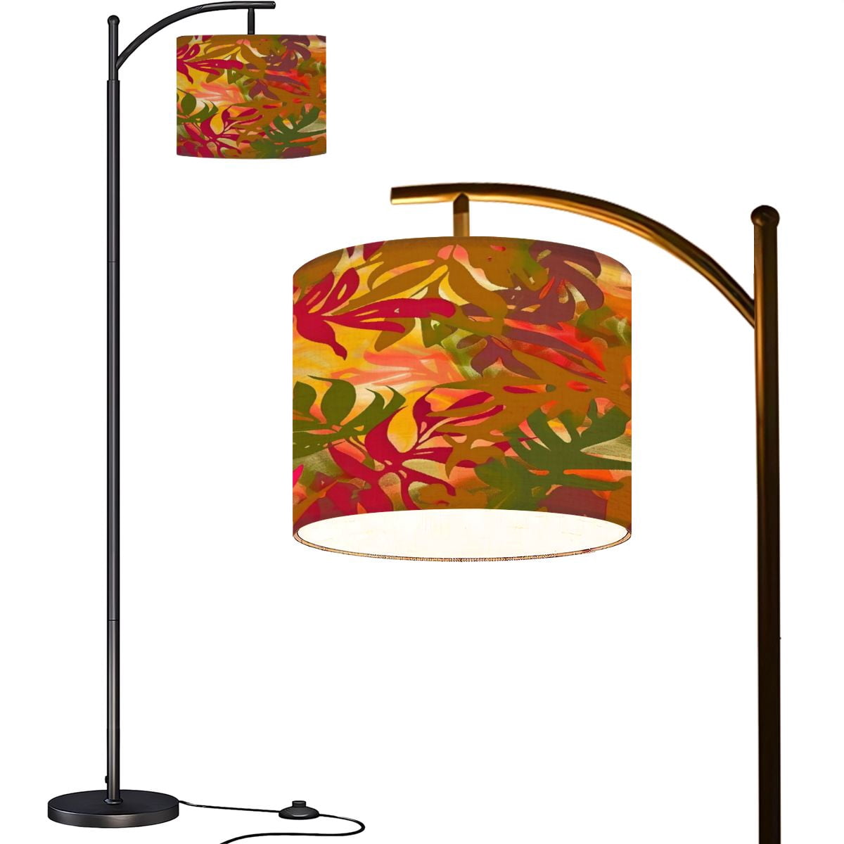 Arc Floor Lamps Autumn colors Forest landscape Seamless camouflage ...