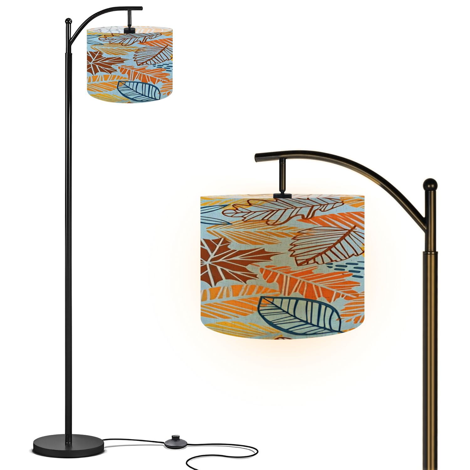 Arc Floor Lamps Autumn leaves seamless pattern Fall leaf Modern LED ...