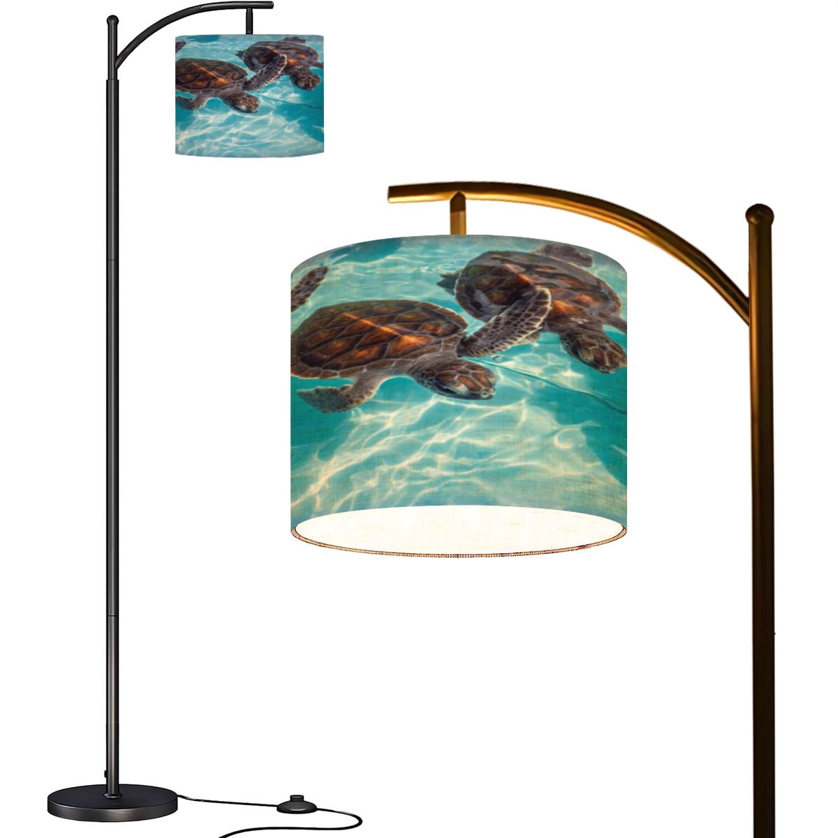Arc Floor Lamps Baby sea turtle cubs pond Little turtle pool Green ...