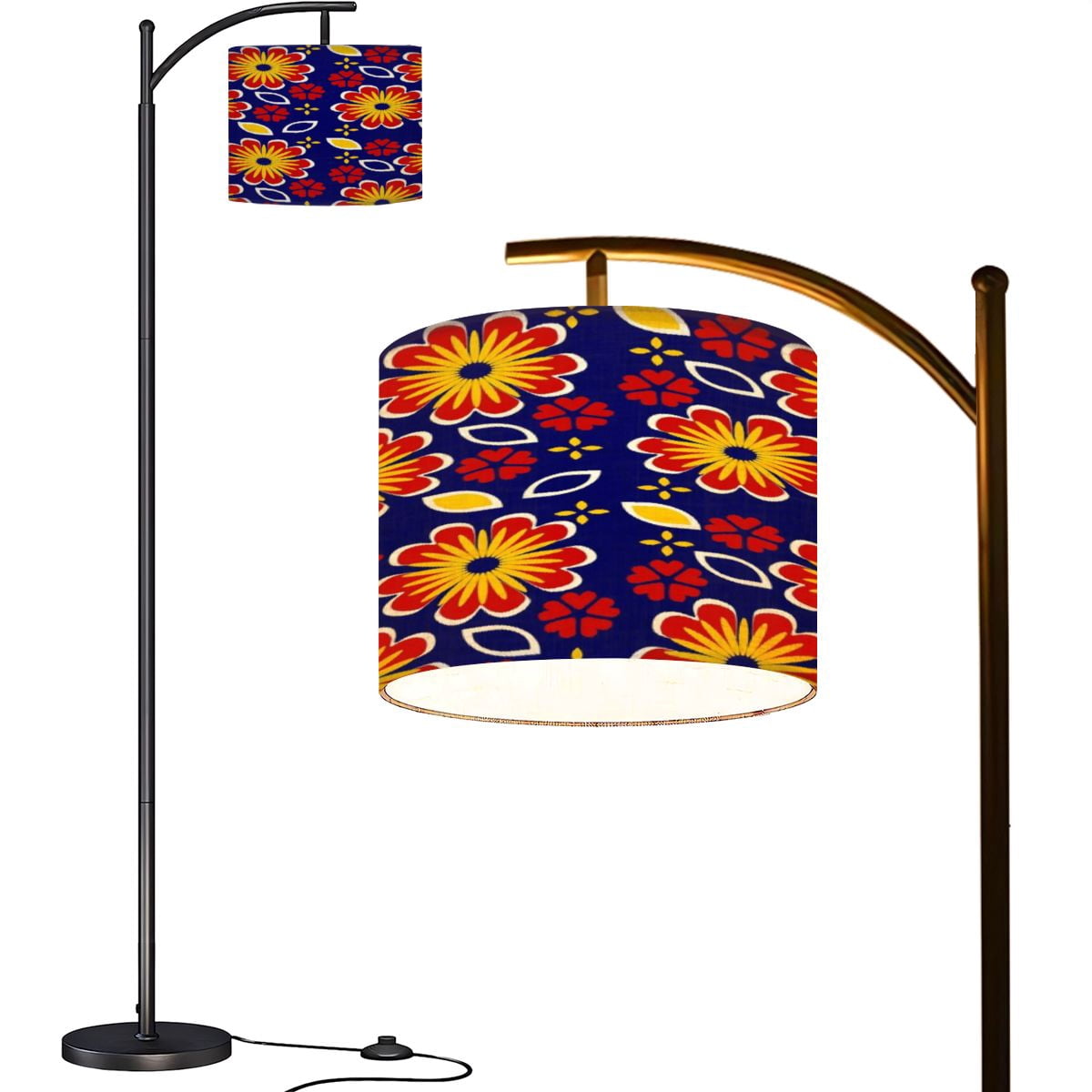Arc Floor Lamps Batik inspired pattern Malaysia s flag colors Modern ...