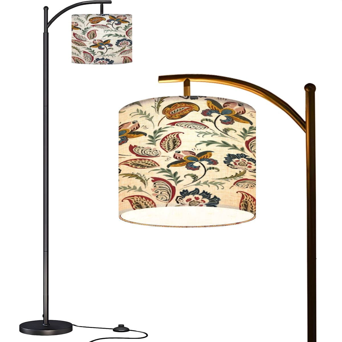 Arc Floor Lamps Beatiful colorful seamles paisley pattern Modern LED ...