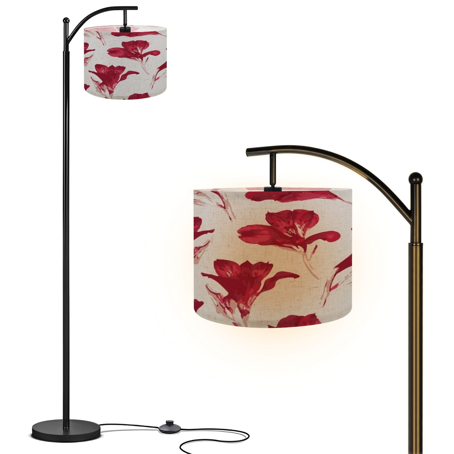 Arc Floor Lamps Big flowers pattern upscale floral pattern graphical ...