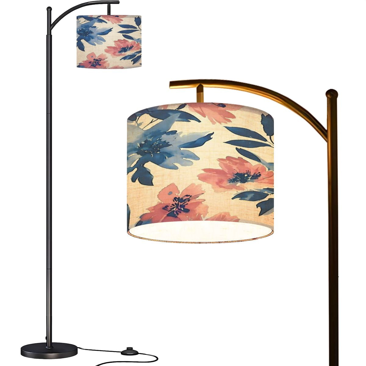 Arc Floor Lamps Blue watercolor floral seamless pattern la style ...