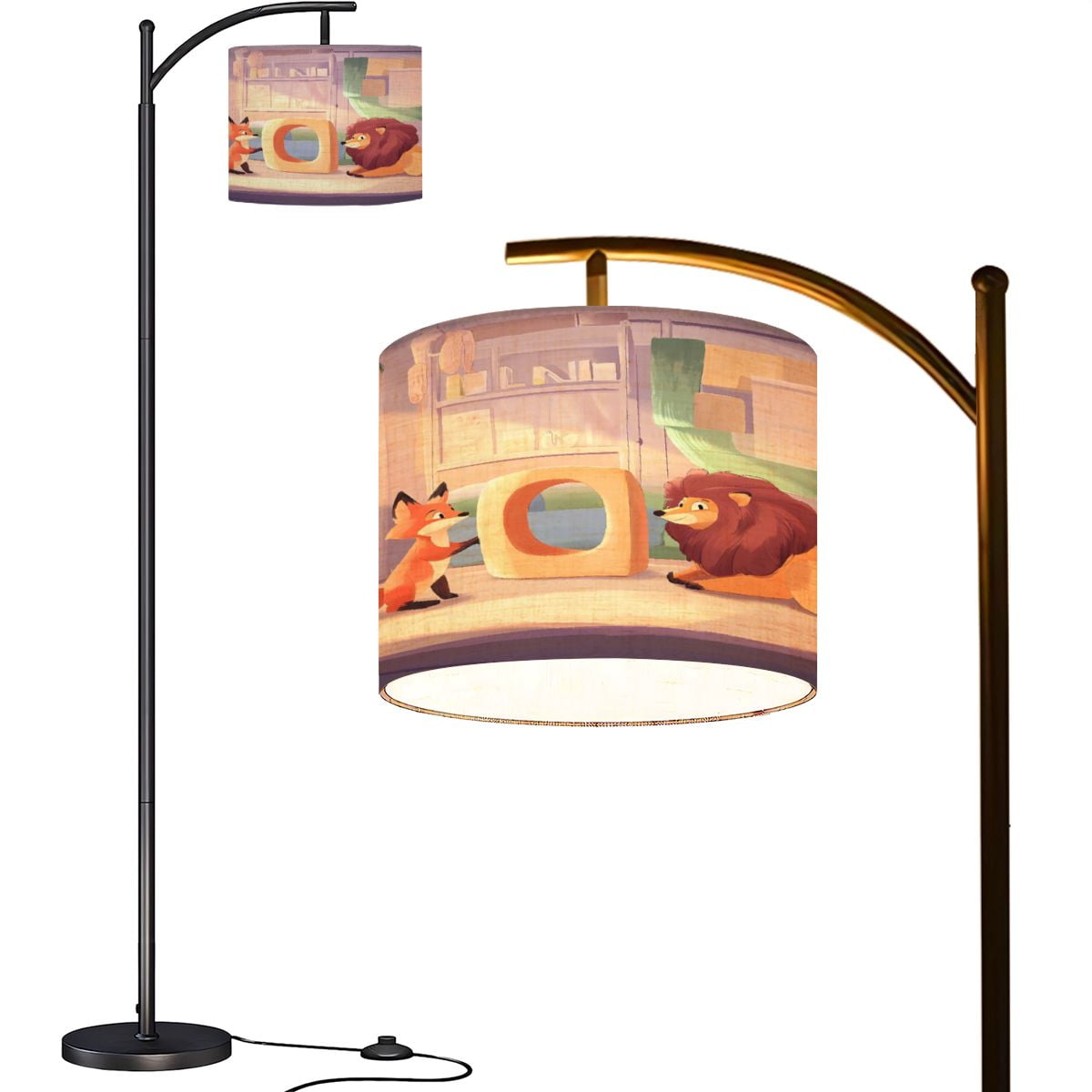 Arc Floor Lamps Boho Art Playful Lion Alphabet Letters Modern LED ...