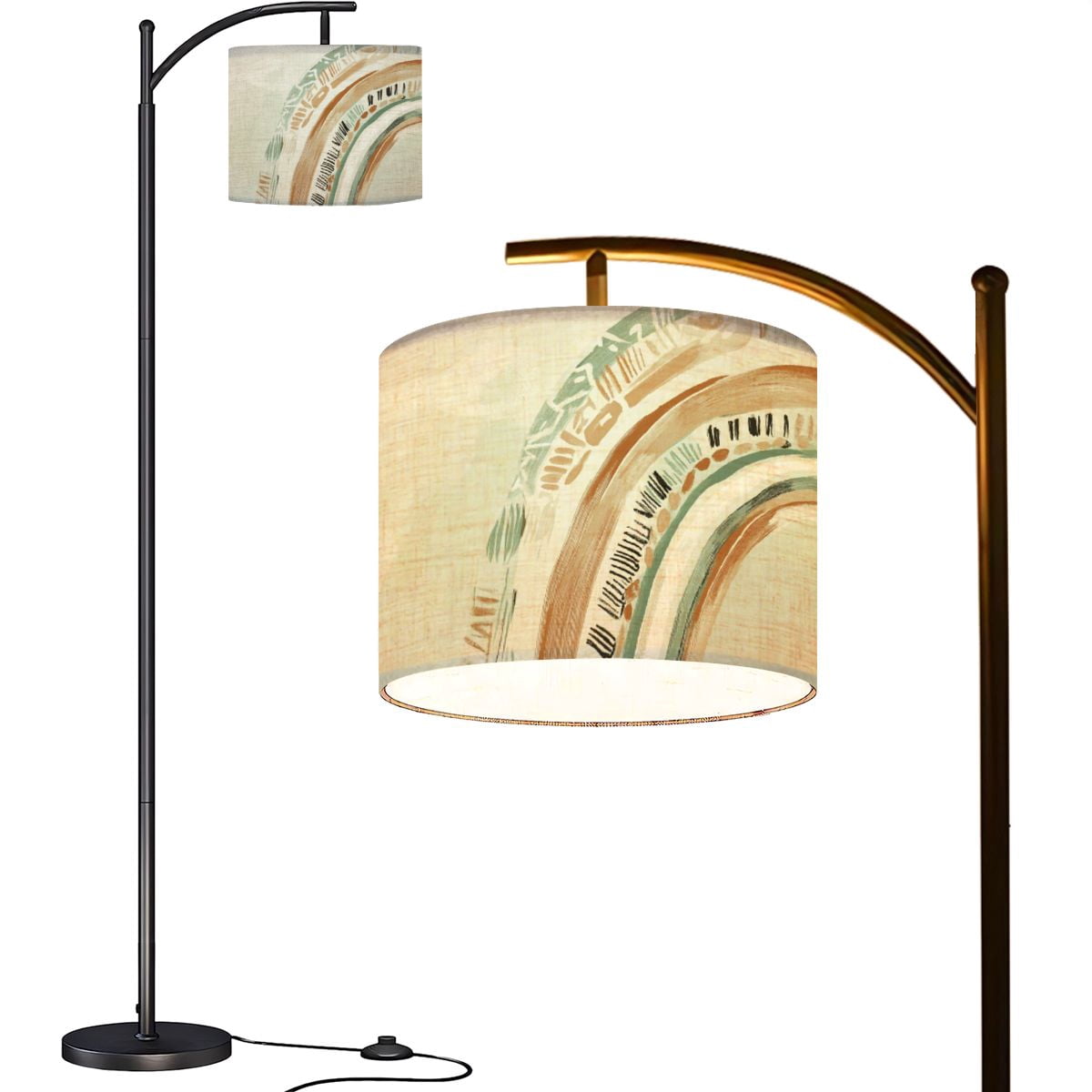 Arc Floor Lamps Boho Pastel Rainbow Illustration Warm Cool Earthy Tones ...