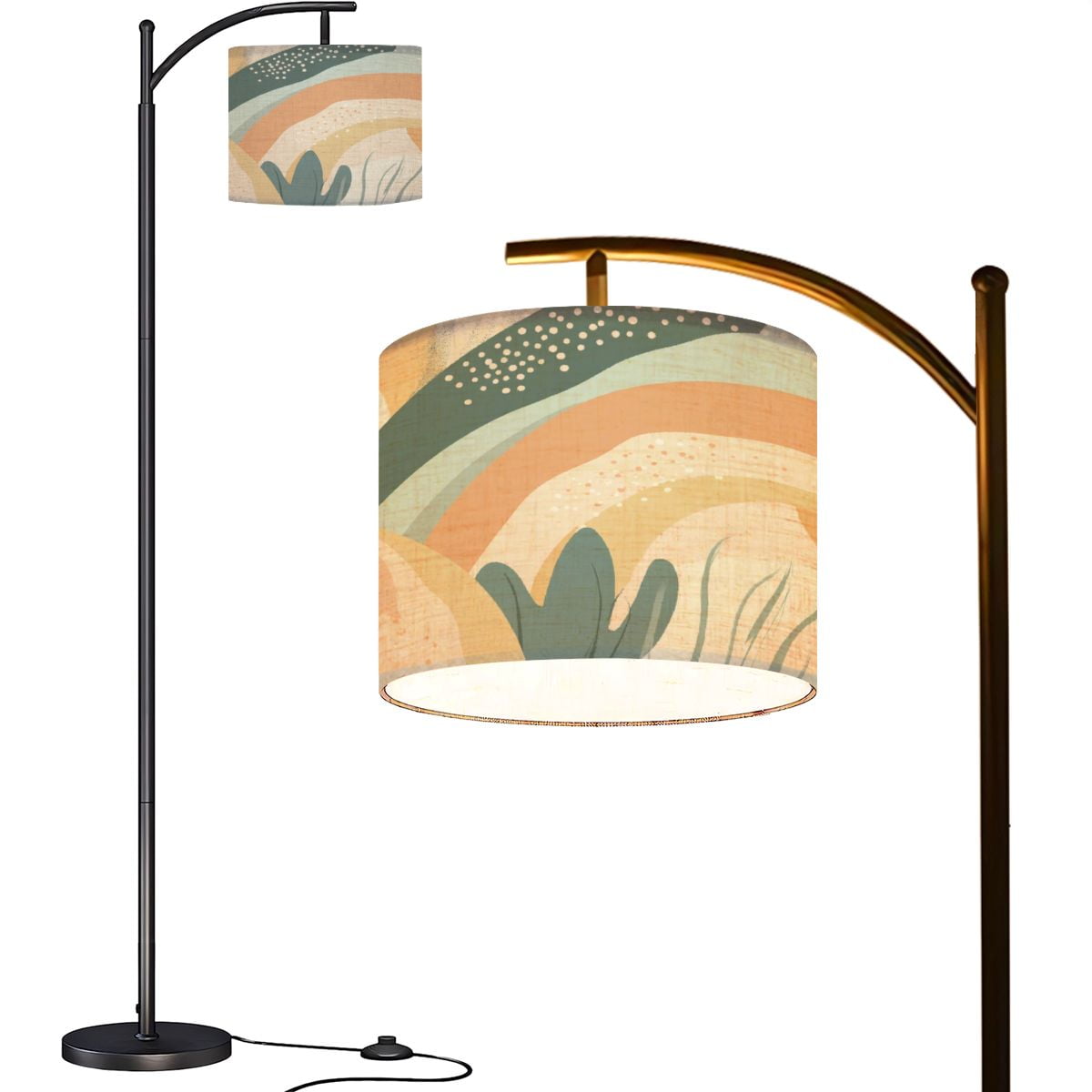 Arc Floor Lamps Boho Rainbows Minimalistic Hand Drawn Illustration ...