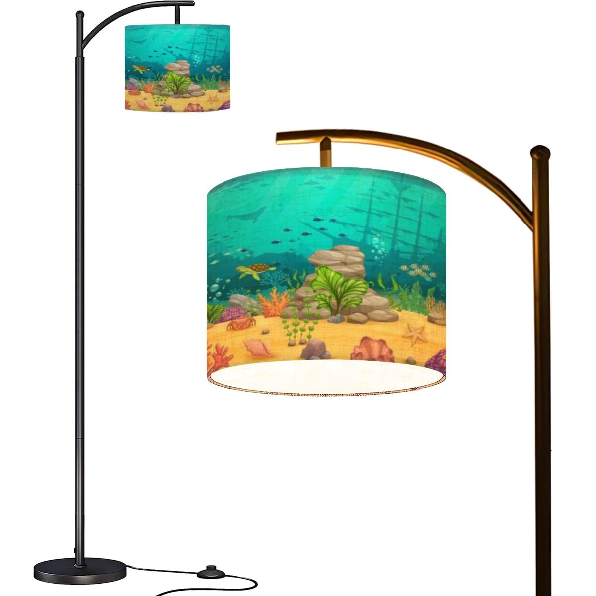 Arc Floor Lamps Cartoon underwater landscape Sea ocean under water ...