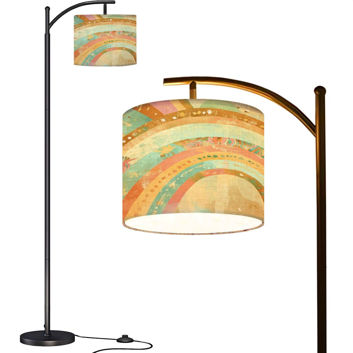 Arc Floor Lamps Charming Boho Rainbow Illustration Earthy Pastel Colors ...