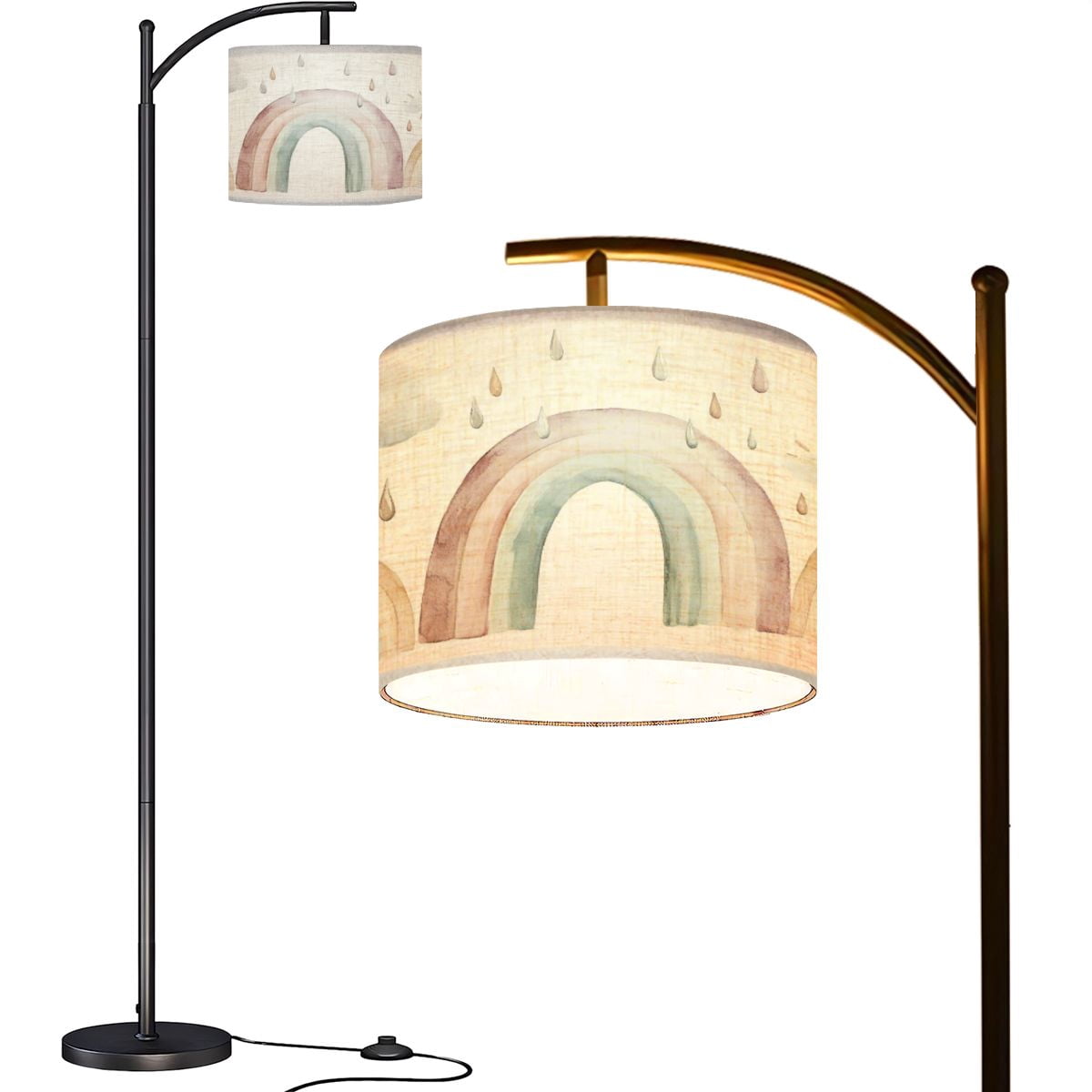 Arc Floor Lamps Charming Boho Rainbows Earthy Tones Watercolor Decor ...