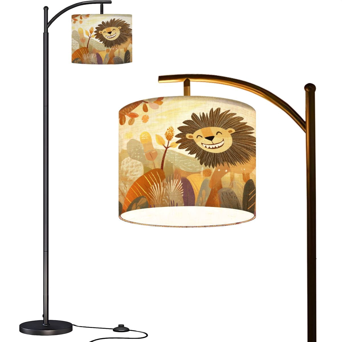 Arc Floor Lamps Child Friendly Alphabet Art Joyful Lion Cozy Decor ...