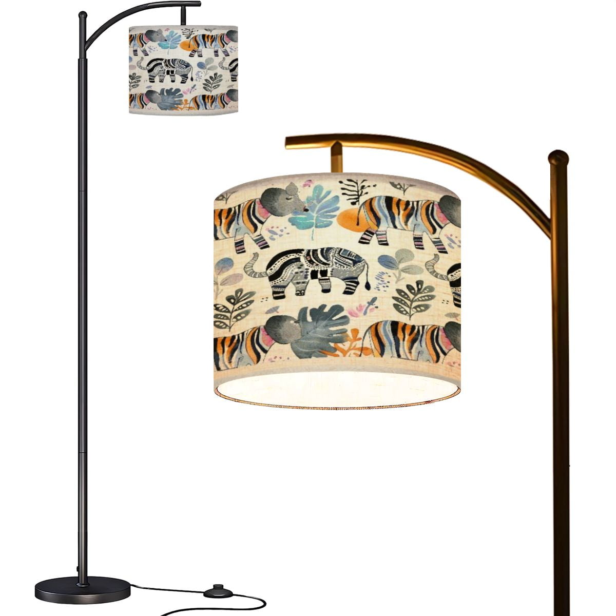 Arc Floor Lamps Childish seamless pattern cute zebras Modern LED ...