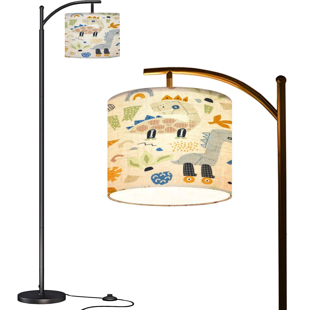 Arc Floor Lamps Childish seamless pattern hand drawn dinosaurs robots ...