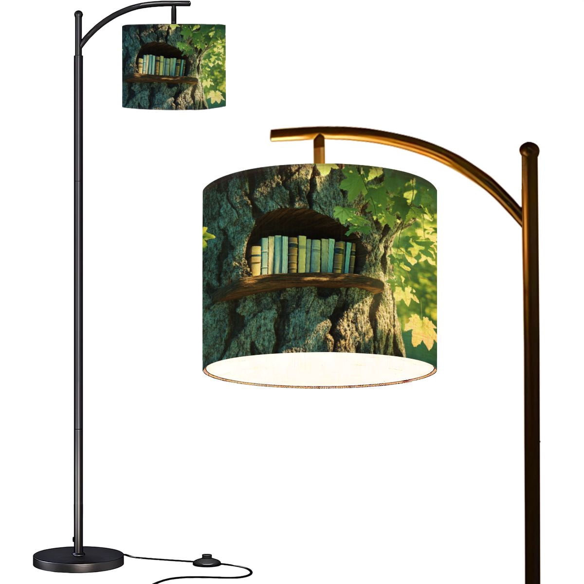Arc Floor Lamps Classic Adventure Tree Bookshelf Library Modern LED ...