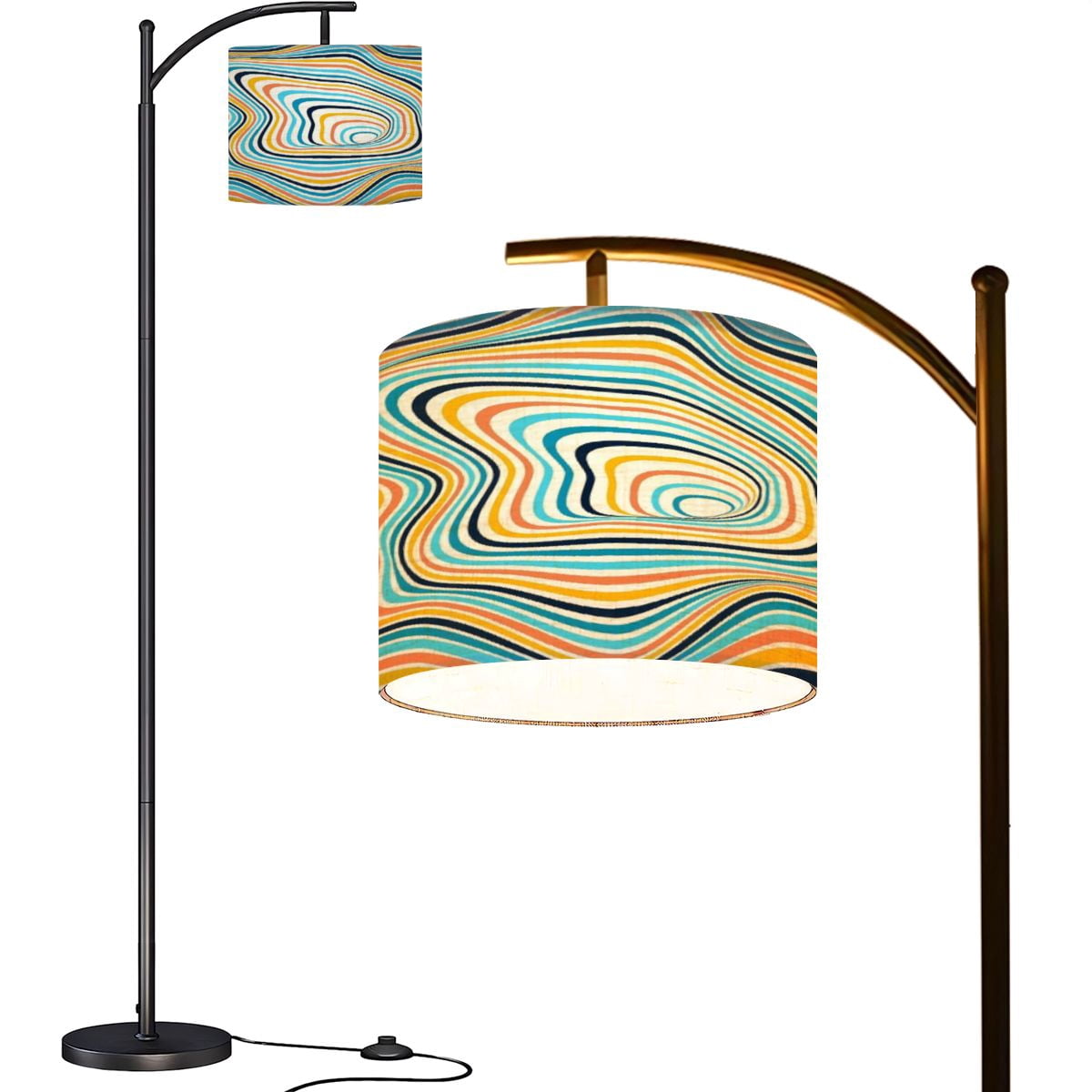 Arc Floor Lamps Colorful Psychedelic optical illusion Modern LED ...
