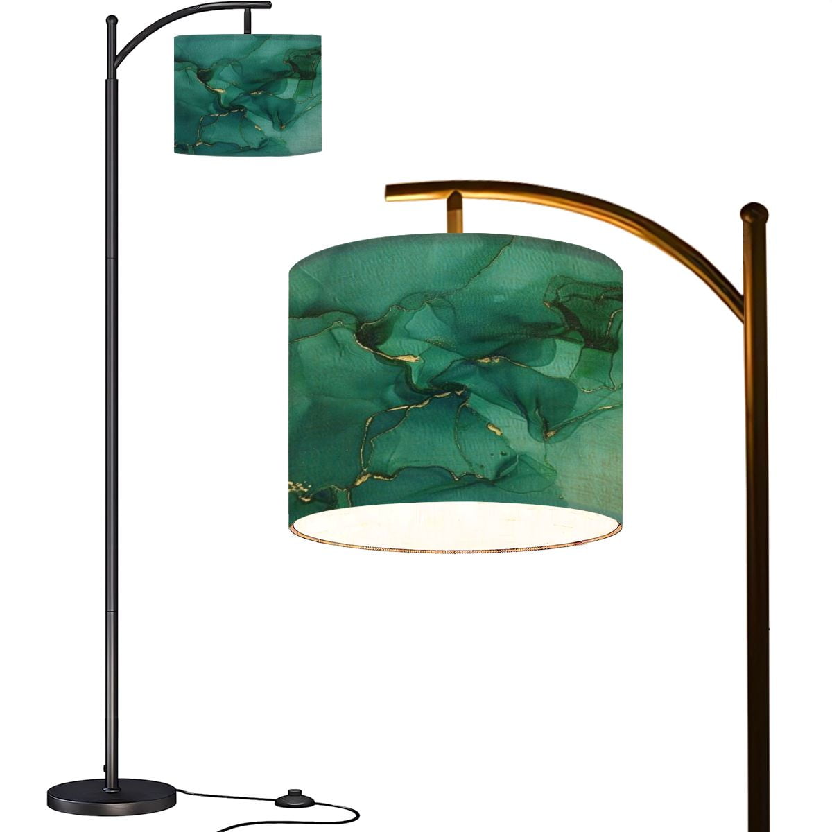 Arc Floor Lamps Colorful Texture Emerald Aquamarine Pigment Sapphirine ...