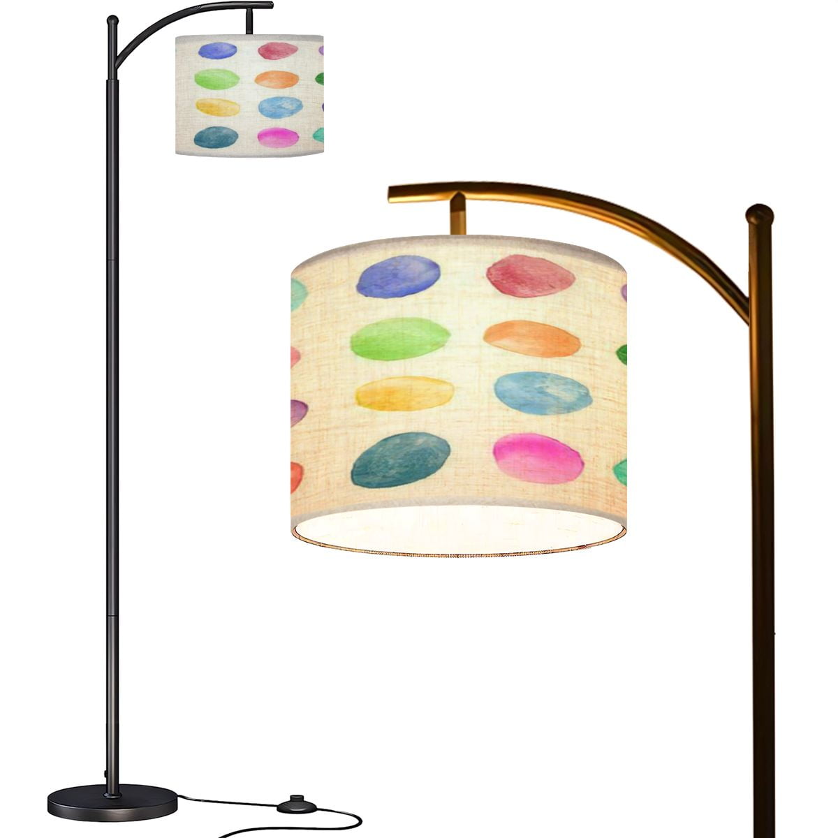 Arc Floor Lamps Colorful watercolor round paint spots set uneven dots ...
