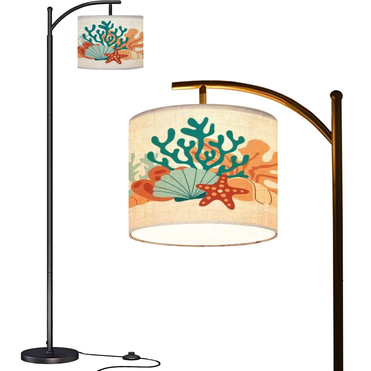 Arc Floor Lamps Coral seaweed seashells various types Trendy colors ...