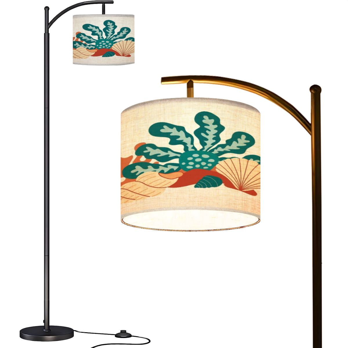 Arc Floor Lamps Coral seaweed seashells various types Trendy colors ...