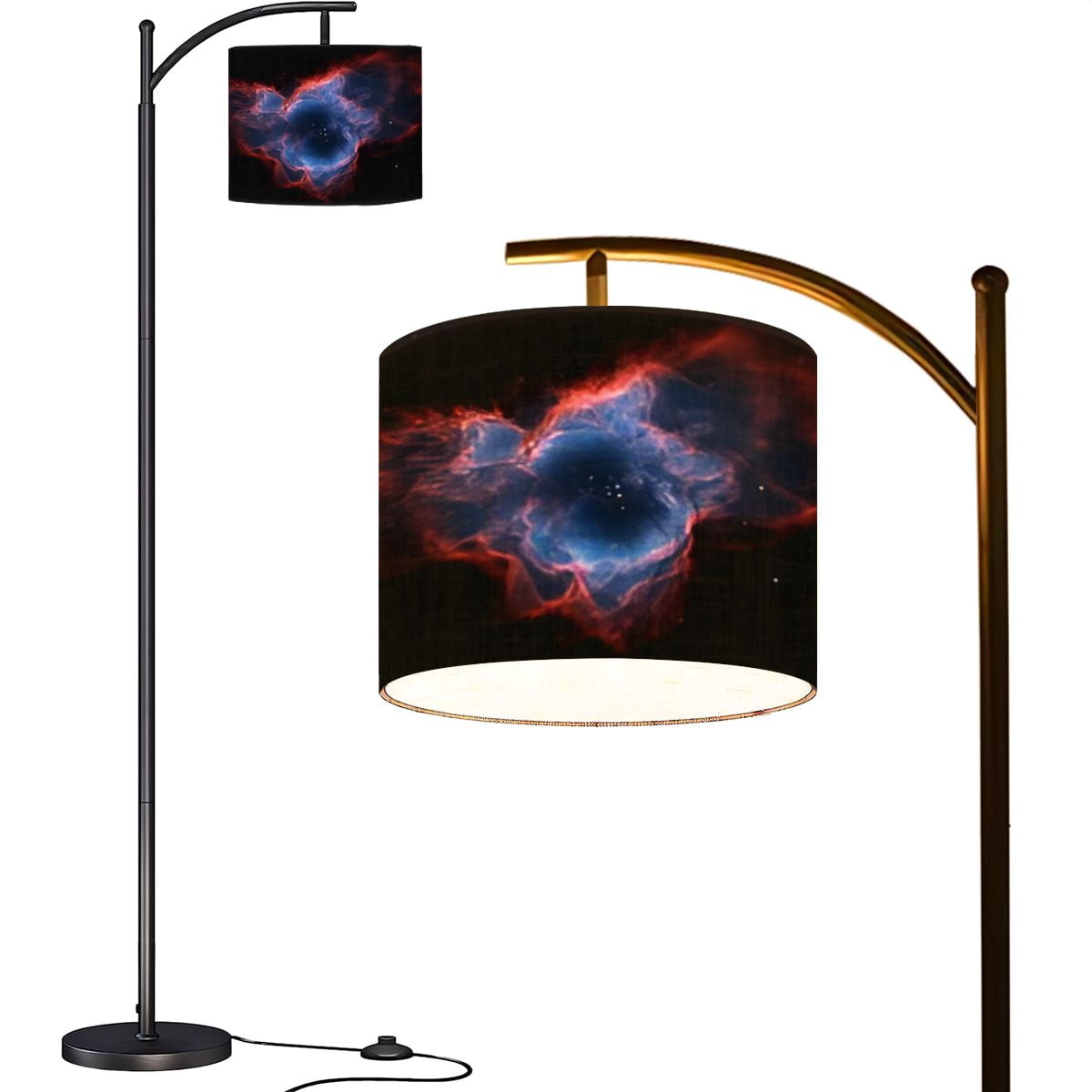Arc Floor Lamps Cosmic nebula space among stars galaxies Gas dust ...