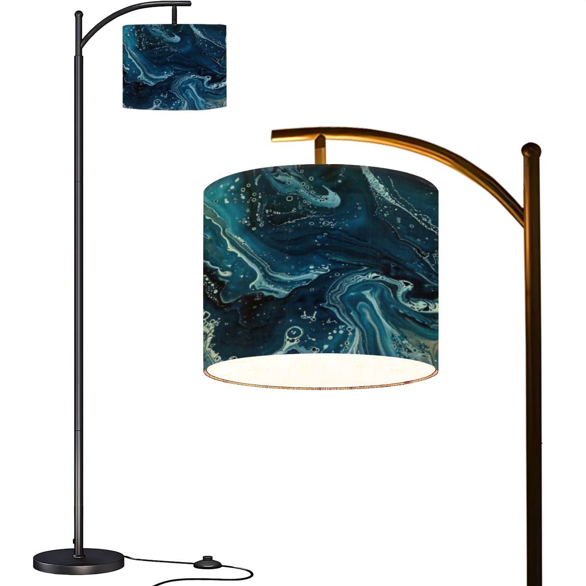 Arc Floor Lamps Creative abstract waves Marble Handmade surface Liquid ...