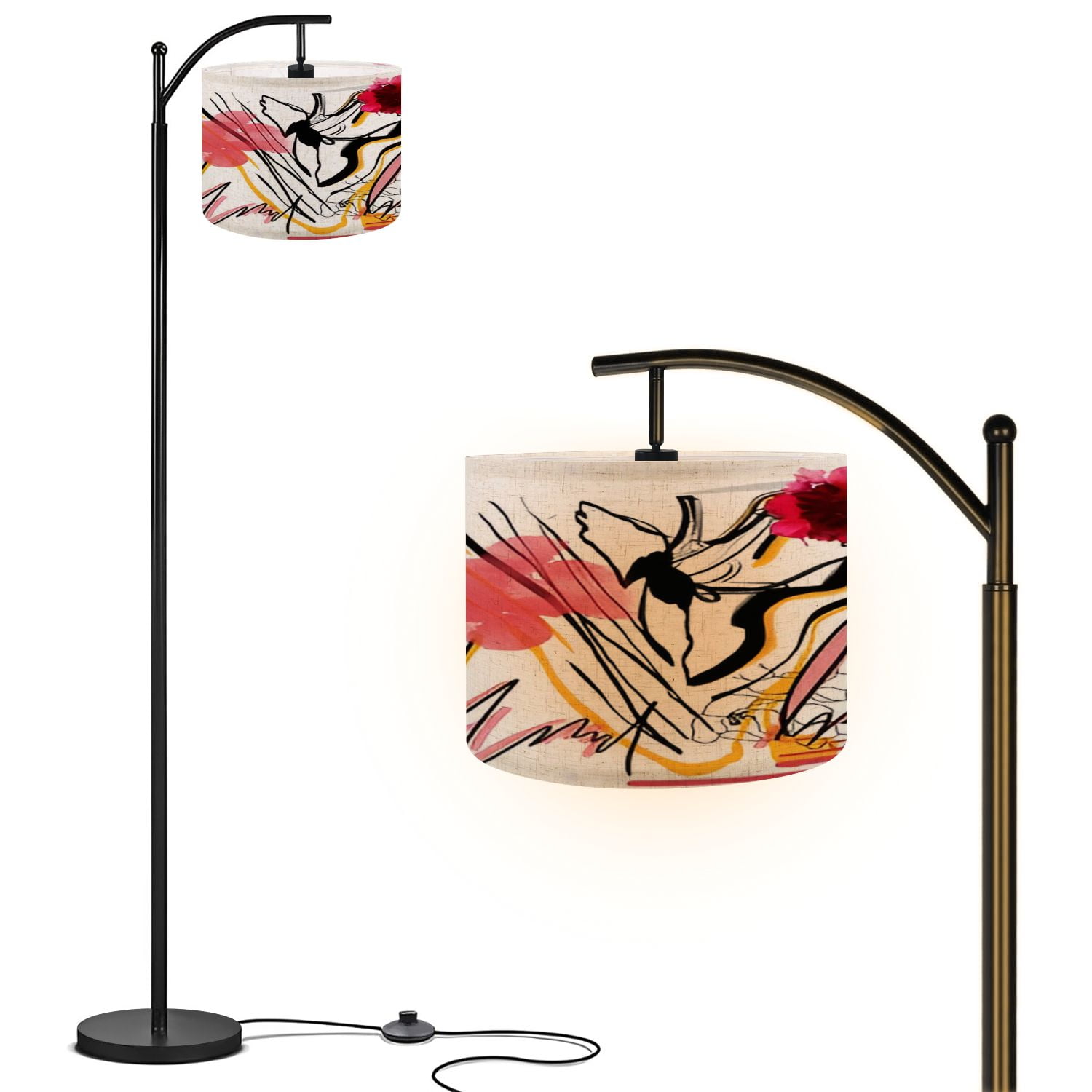 Arc Floor Lamps Creative doodle art seamless pattern different shapes ...