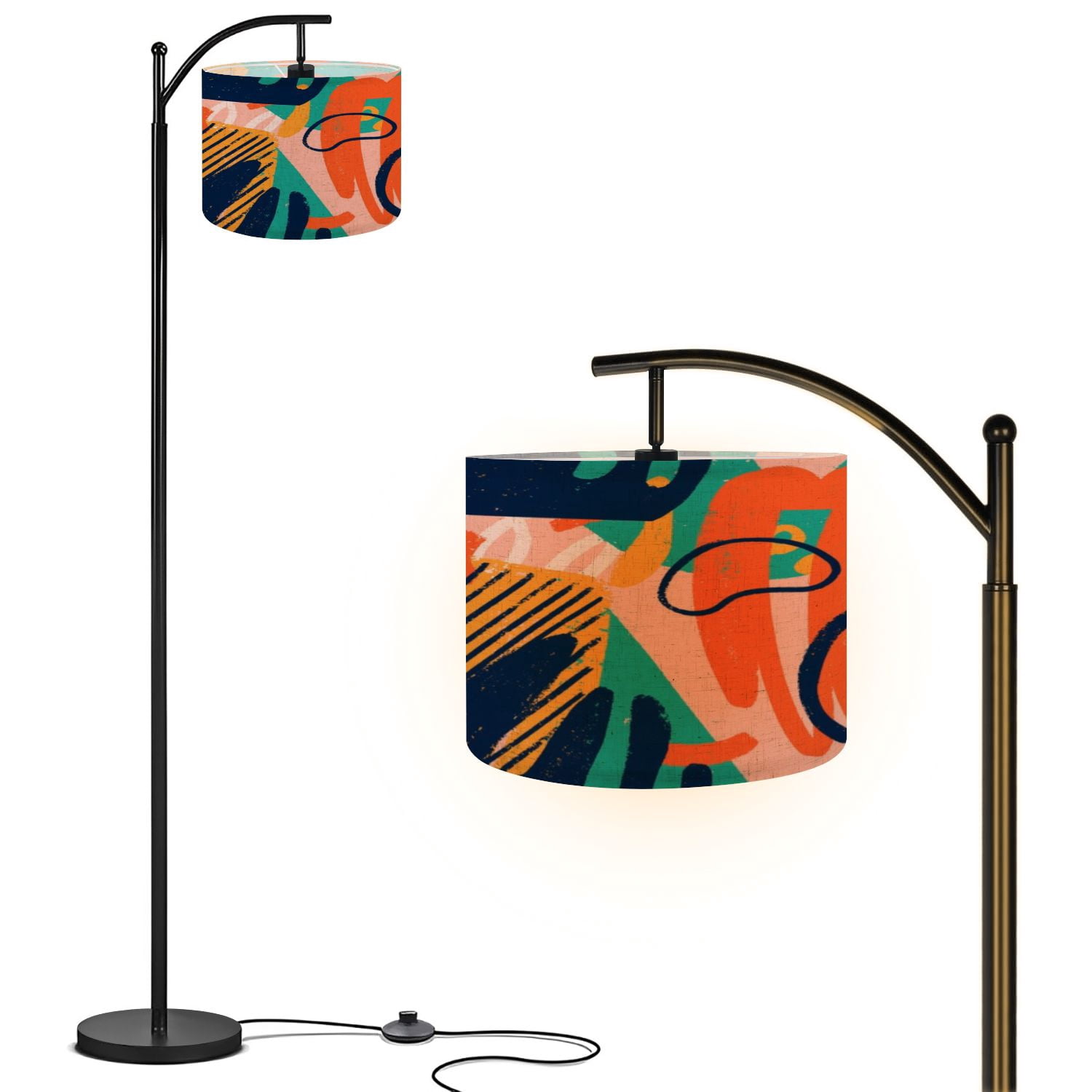 Arc Floor Lamps Creative doodle art seamless pattern different shapes ...