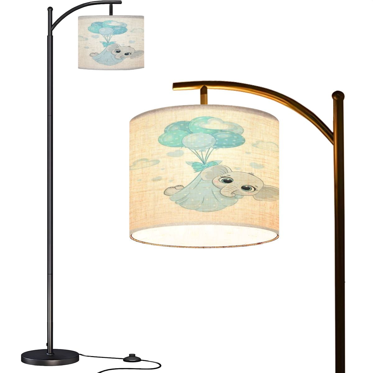 Arc Floor Lamps Cute baby elephant diapers balloons Modern LED ...