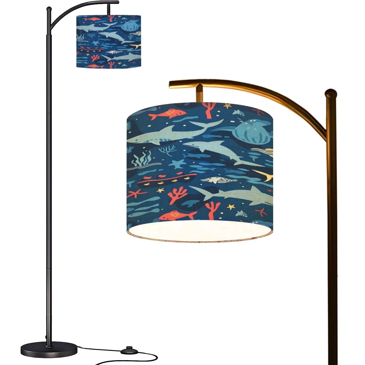 Arc Floor Lamps Cute cartoon undersea world Deep Ocean sea fish octopus ...