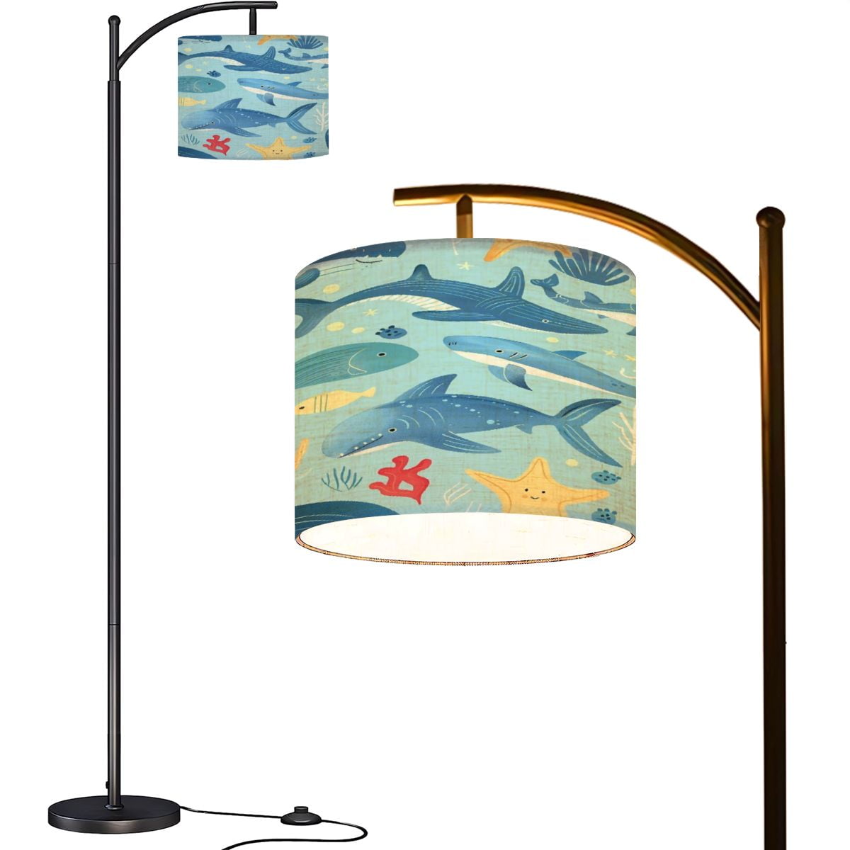 Arc Floor Lamps Cute cartoon undersea world Deep Ocean sea fish octopus ...