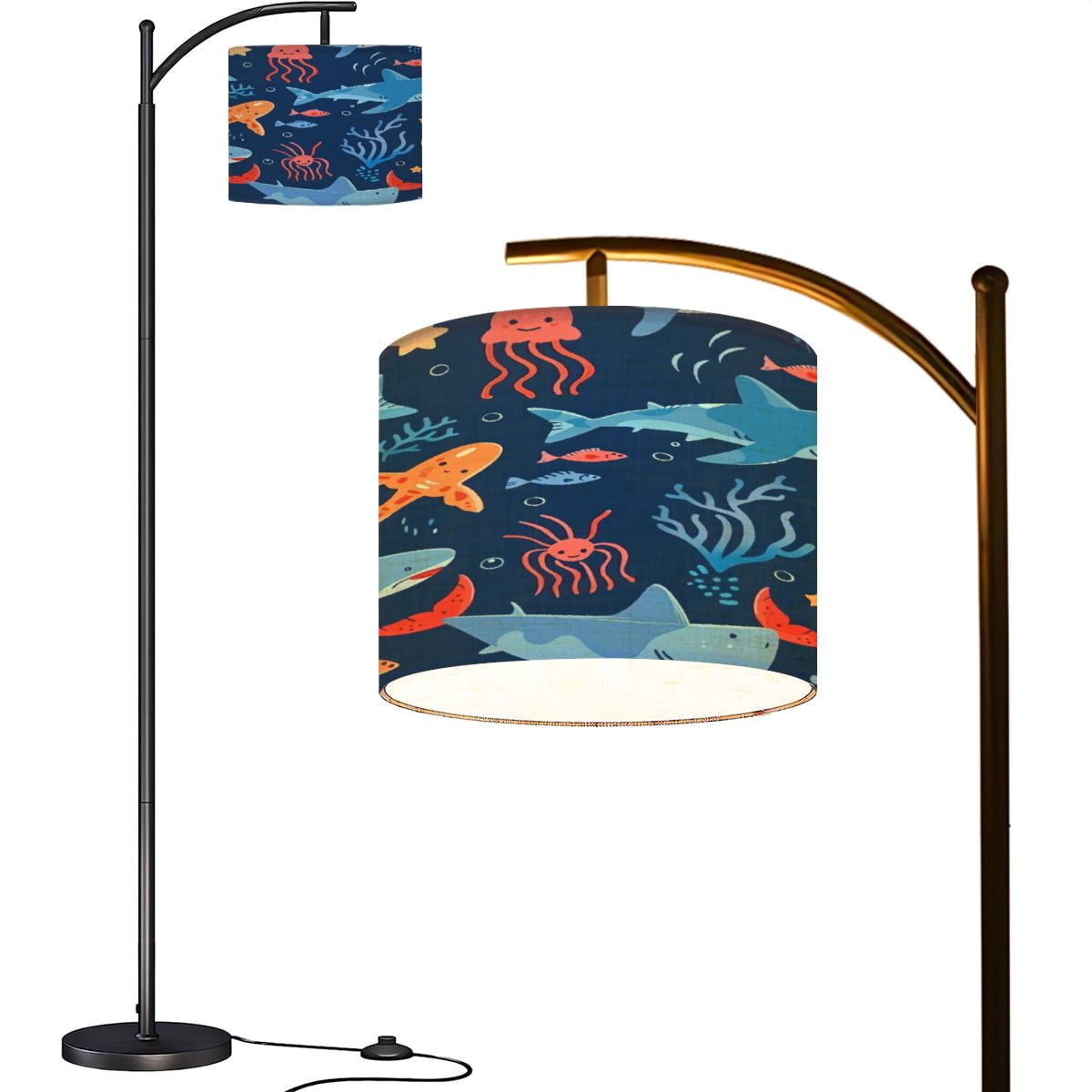 Arc Floor Lamps Cute cartoon undersea world Deep Ocean sea fish octopus ...